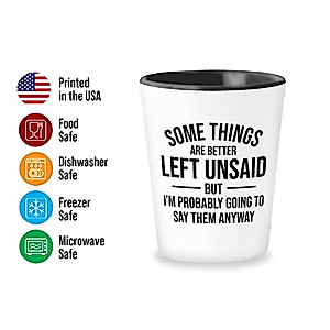 Bubble Hugs Sarcasm Shot Glass 1.5oz - some things are - Funny Sassy Saying Sarcastic for Colleague Gag Kidding Joke Adult Humor Laughter Humorous Giggles Coworker