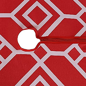 LUSHVIDA Moroccan Outdoor Tablecloth with Umbrella Hole and Zipper, 60 x 102 Inch Red, Rectangle Waterproof Wrinkle Free Table Cloth Decorative Fabric Washable Table Cover for Patio, Party, Picnic