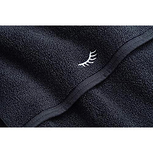 Laguna Beach Textile Co. Plush Zero Twist Supima Cotton Makeup Towels - Pack of 2 - 730 GSM - 12" x 12" (Black Wink)