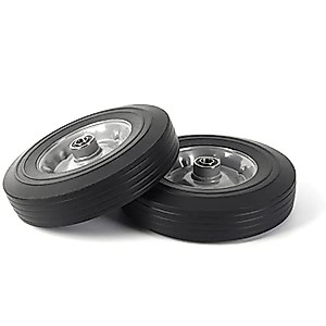 (2-Pack) AR-PRO 10''x2.5'' Flat Free Solid Rubber Replacement Tires - Flat-Free Tires for Hand Trucks and Wheelbarrows with 10” Tires with 5/8" Axles