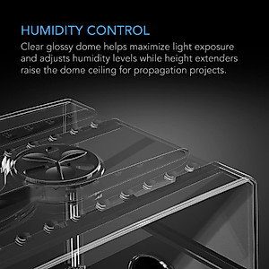 AC Infinity Humidity Dome, Germination Kit with Sturdy Drip Tray, 5x8 Cell Seedling Tray, and Vented Height Extension Panels, for Seed Starting, Propagation, Cloning Plants