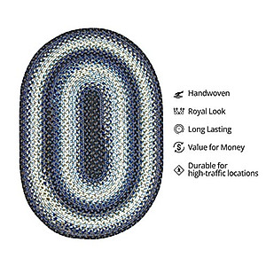 Ultra Durable Braided Rug 4' x 6'/Oval/Blue