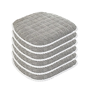 ETULLE Dining Chair Cushions Set of 6 with Ties, Seat Cushions for Kitchen Chairs 6 Pack, 16x20 Chair Cushion for Dining Room Non Slip, Washable Detachable Kitchen Seat Pads Grey