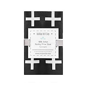 Mila Millie Premium Quality Nursing Pillow Cover Nordic Swiss White Cross Unisex Design Slipcover - 100% Cotton Hypoallergenic - Great for Breastfeeding Mothers - Fits Boppy Pillow