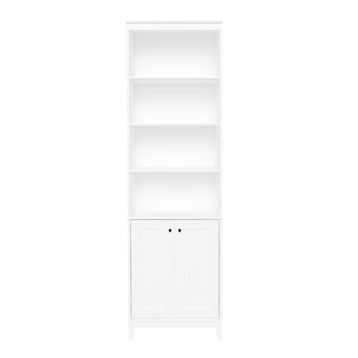 Prepac Yaletown Bookcase with Doors, White Storage Cabinet with Doors and Shelves, Accent Cabinet 23.75" W x 79.50" H x 12.25" D, WSBR-2310-1
