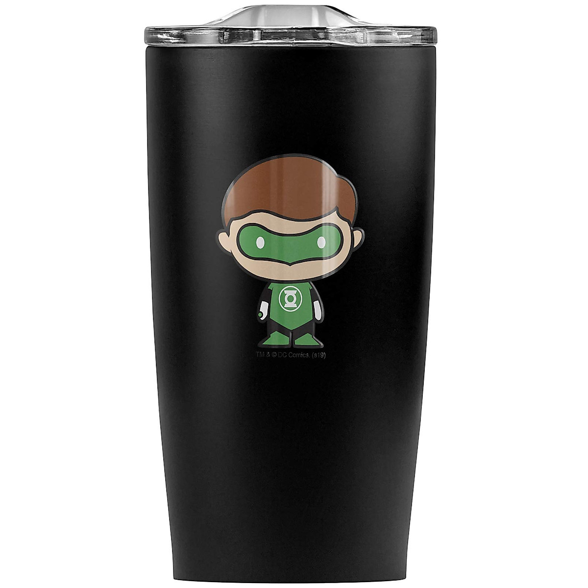 Justice League Green Lantern Chibi Character Stainless Steel Tumbler 20 oz Coffee Travel Mug/Cup, Vacuum Insulated & Double Wall with Leakproof Sliding Lid | Great for Hot Drinks and Cold Beverages