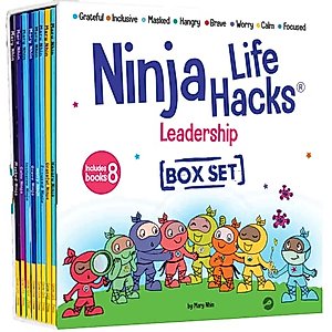 Ninja Life Hacks Leadership 8 Book Box Set (Books 17-24: Focused, Calm, Brave, Compassionate, Masked, Inclusive, Grateful, Hangry)