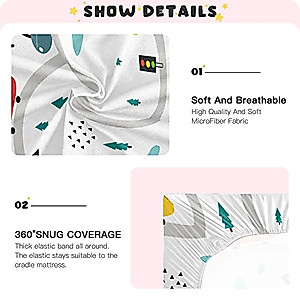 Cartoon Cars Road Crib Sheets for Baby Soft and Breathable Baby Crib Sheets Machine Washable Fitted Crib Sheet for Kid Boy Girl