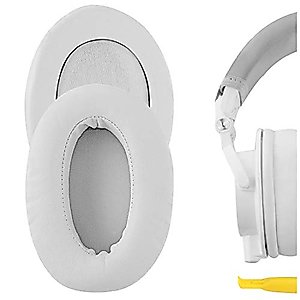 Geekria PRO Extra Thick Replacement Ear Pads for Audio-Technica ATH-M50X, M50xBT2, M60X, M40X, M30X, M20X, M10, ATH-ANC9 Headphones Earpads, Headset Ear Cushion Repair Parts (White)