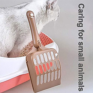 3PCS Plastic Cat Litter Scoop, Kitty Litter Boxes Scooper Pet Sift Shovel, Litter Cleaning Tool, 8.03.72.4 Inches (Pink, Blue, Coffee)