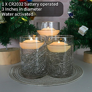 LACGO 48 PCS LED Waterproof Floating Novelty Candles Light, LED Battery-Powered Flameless Flicker Candle, Water Activated Candle, for Baby Shower, Wedding, Home, Party Decor(Warm White)