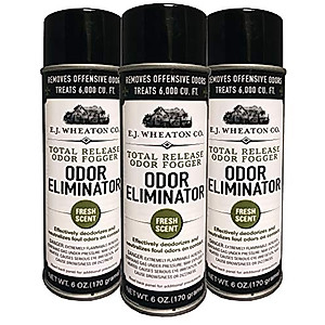 E.J. Wheaton Co. Odor Eliminator, Total Release Odor Fogger, 3 Pack, Effectively Deodorizes and Neutralizes Foul Odors on Contact, Fresh Scent (6 OZ)