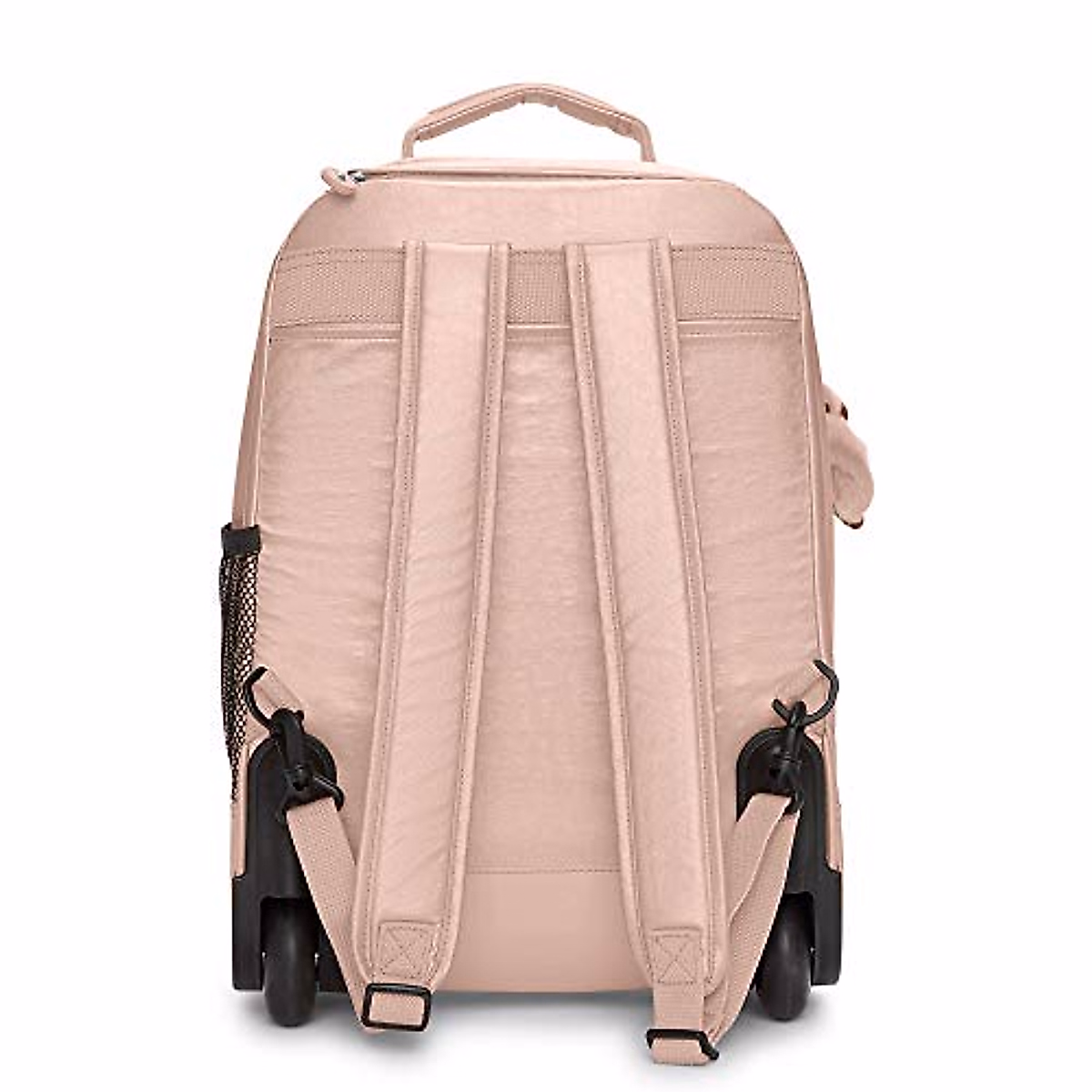 Kipling Sanaa Large Metallic Rolling Backpack Rose Gold Metallic