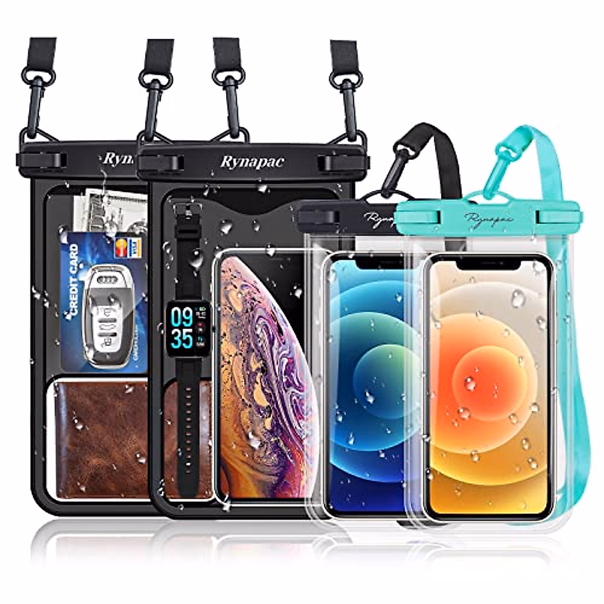 [Up to 10"] Large Waterproof Phone Pouch Bag - 2Pack, Waterproof Case Compatible with iPhone 14 Pro Max/13/12/11/XR/X/SE/8/7,Galaxy S22/S21 Google, IPX8 Cellphone Dry Bag Vacation Essentials Black