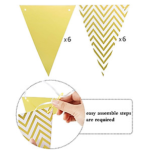 Boao 2 Pieces 2024 Gold Congratulations Graduation Banner Triangle Flag Banner Vintage Glitter Congratulations Banner Pennant for Wedding Baby Shower Ceremony Retirement Party Supplies