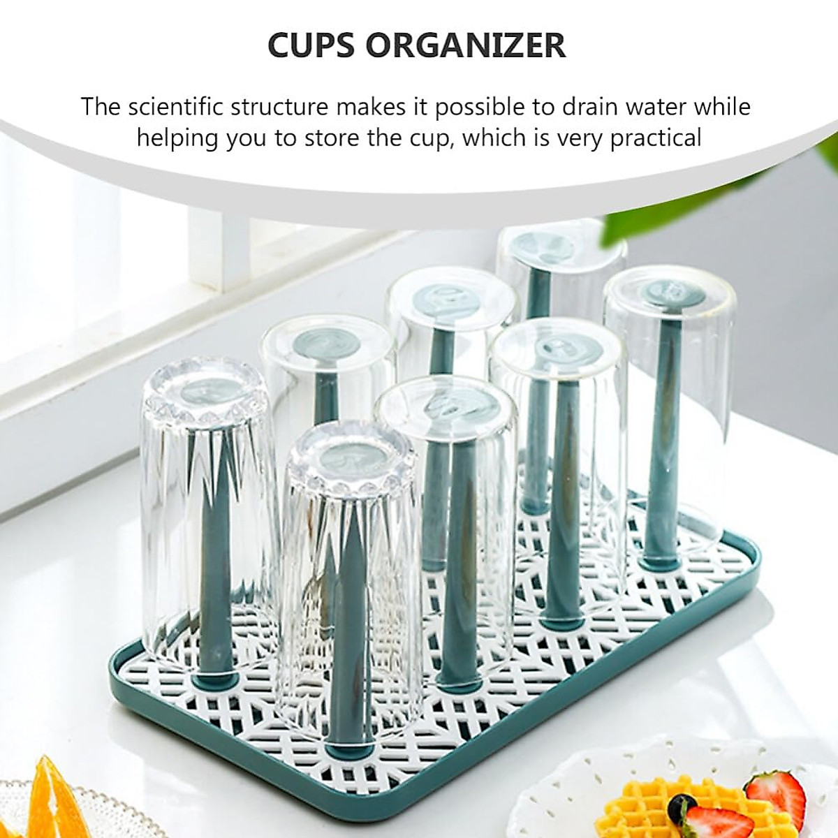 Veemoon Dishes Drying Rack Cup Drain Tray Mug Drainboard: Glass Drying Tray Mug Drain Board Wine Glasses Holder Drainer Shelf for Home Living Room Kitchen Multifunctional Shelf Glass Coffee Cup