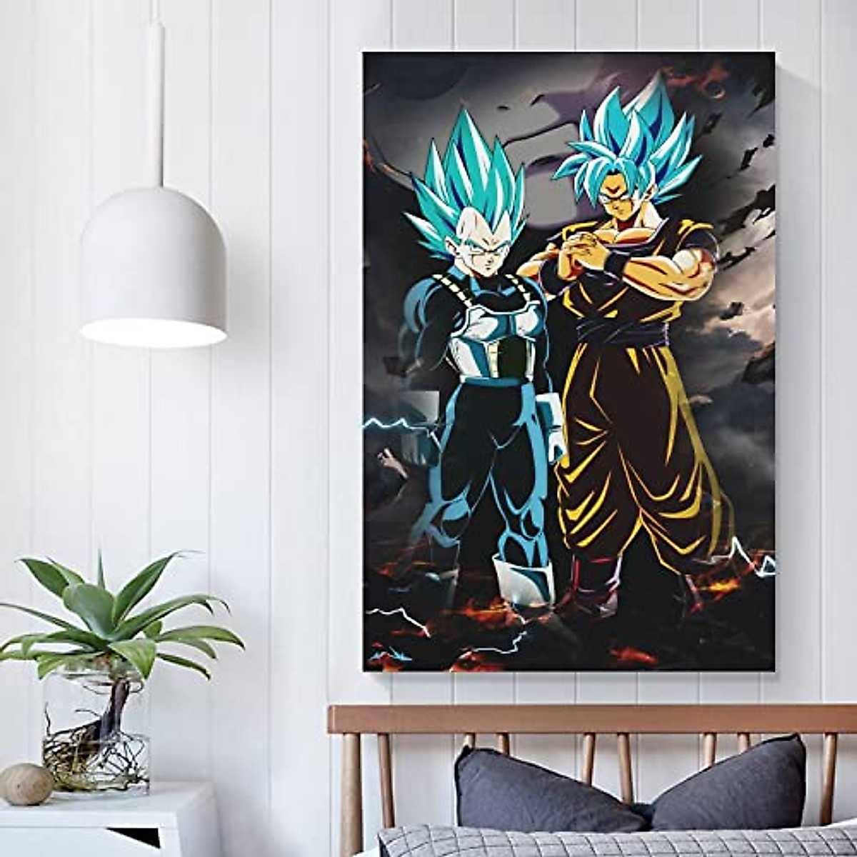 HOW FIT Anime Vegeta Poster Prints on Canvas Decoration Room Decor Posters Unframe 12x18inch(30x45cm)