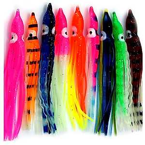 30cm Soft Trolling Bait Fishing Lures Squid Skirt Fishing Octopus Skirts for Saltwater Tackle (5pcs)