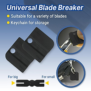 T TOVIA Blade Breaker - Portable Snap Off Blades 9mm-25mm with Keychain Hole Storage, Safely Dispose Used Blades, Lightweight & Easy to Carry (Black)