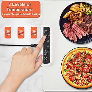 Reespring Electric Warming Tray - Full Surface Heating,Rollable & Portable,Premium Silicone Nano-Material,3 Temperature Settings,Auto Shut-Off -Food Warmer for Gatherings,Parties,Everyday Use
