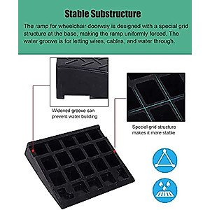 GUENZO Threshold Ramp, Heavy Duty Rubber Curb Ramp for Cars/Motorcycle/Wheelchair, Home/doorways/Garden Steps/driveways/Garage/Sheds Entry Ramp, 2/3/4/5 inch Rise (Size : 100x25x9cm)