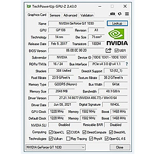 QTHREE NVIDIA GT 1030 2GB GDDR5 Graphics Card,64 Bit,DVI-D,HDMI,Desktop Gaming Video Card for PC,Computer GPU,PCI Express x4,DirectX 12,Support 4K