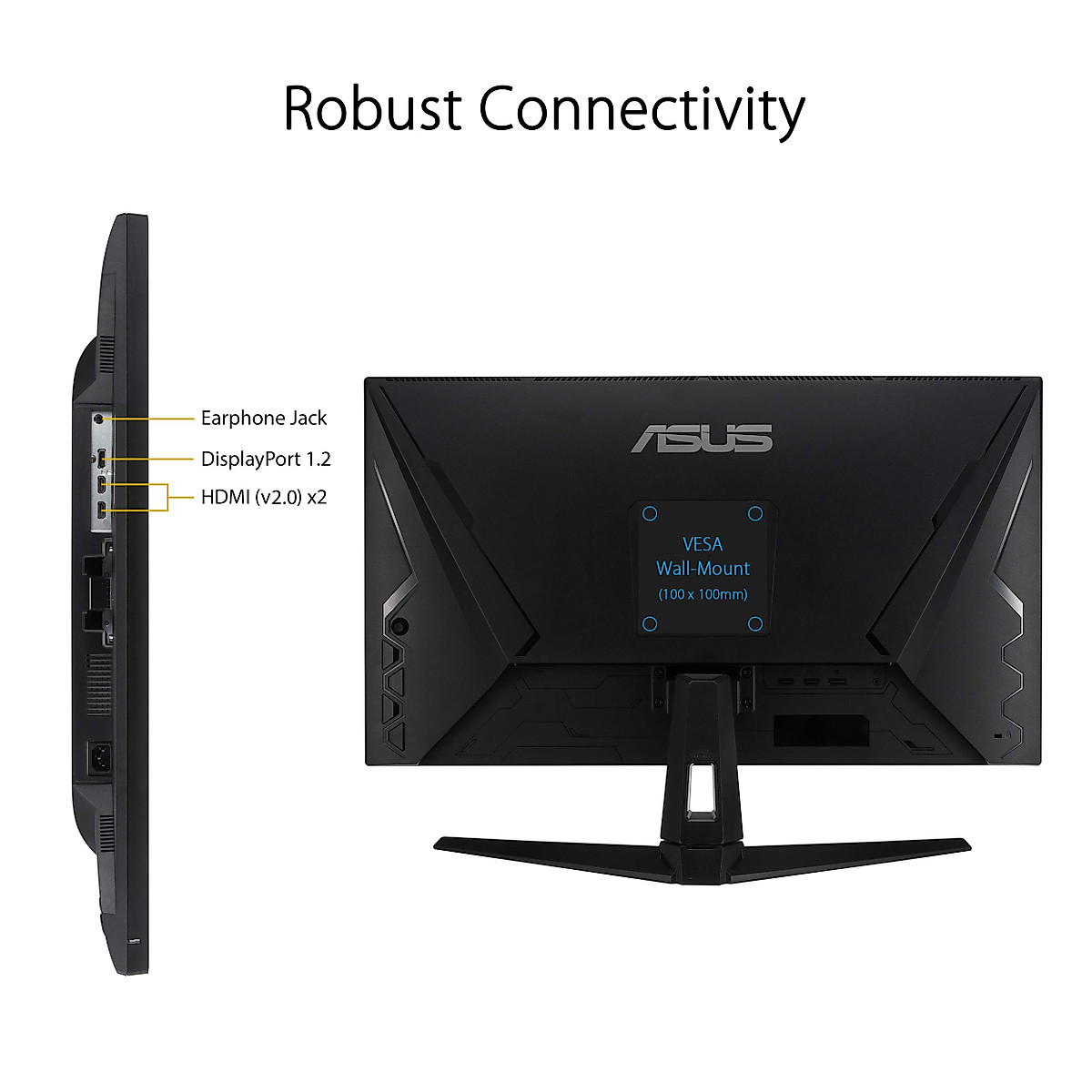ASUS TUF Gaming VG289Q1A 28” Monitor, 4K UHD (3840 x 2160), IPS, Adaptive-Sync/ FreeSync, Eye Care, DisplayPort HDMI, DCI-P3 HDR 10, Shadow Boost, Black