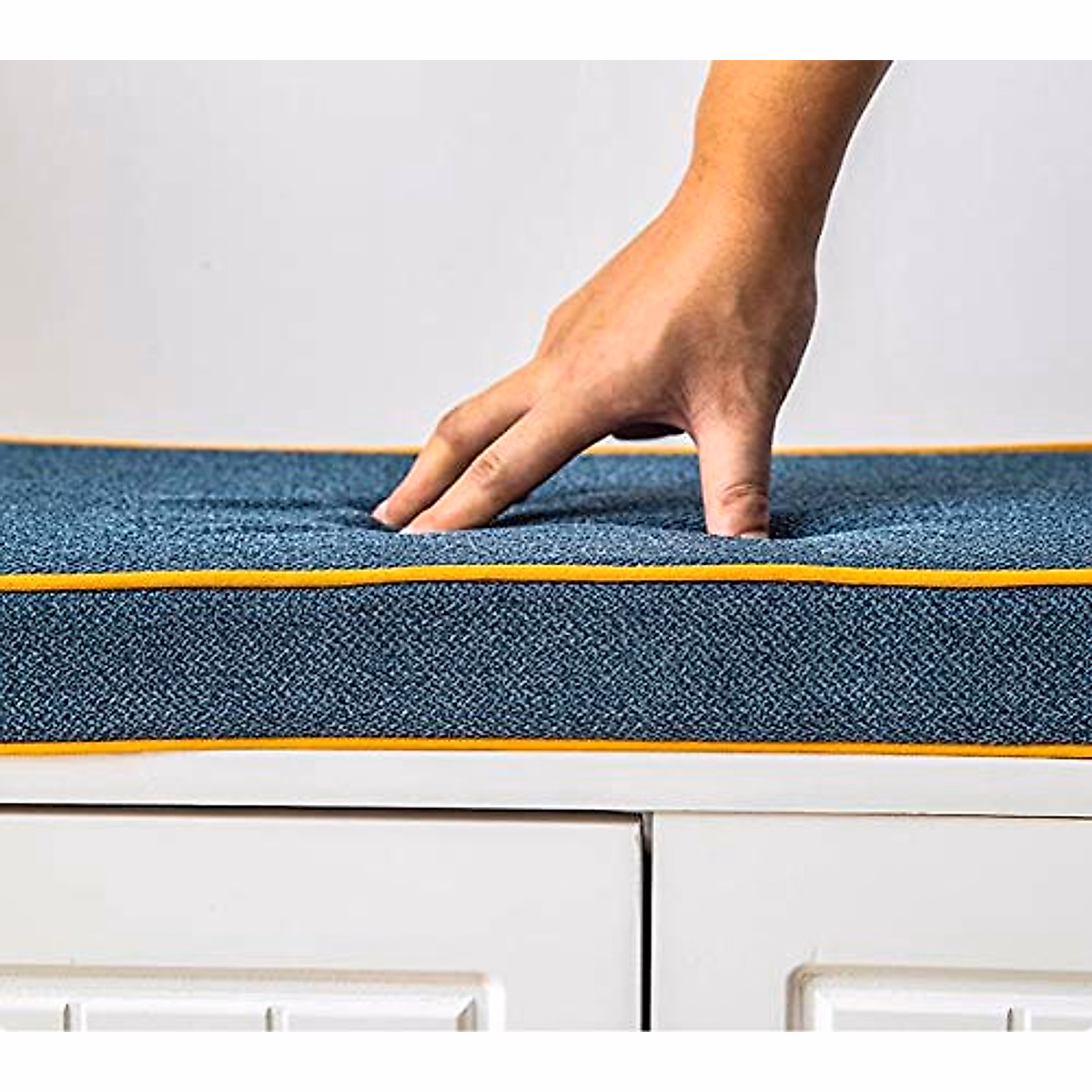 WanJing Patio Bench/Settee Cushion,Non-Slip Garden Furniture Swing Pad Washable Loveseat Pad for Indoor Outdoor Bench Porch Swing/Dining Seat/Storage Settee/Chaise Lounger, Gray, 40x16 inch