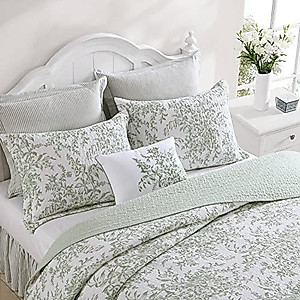 Laura Ashley Throw Pillow Decorative Pillow for Couch or Bed, Cottage Home Décor, 14 x 20, Bedford Green