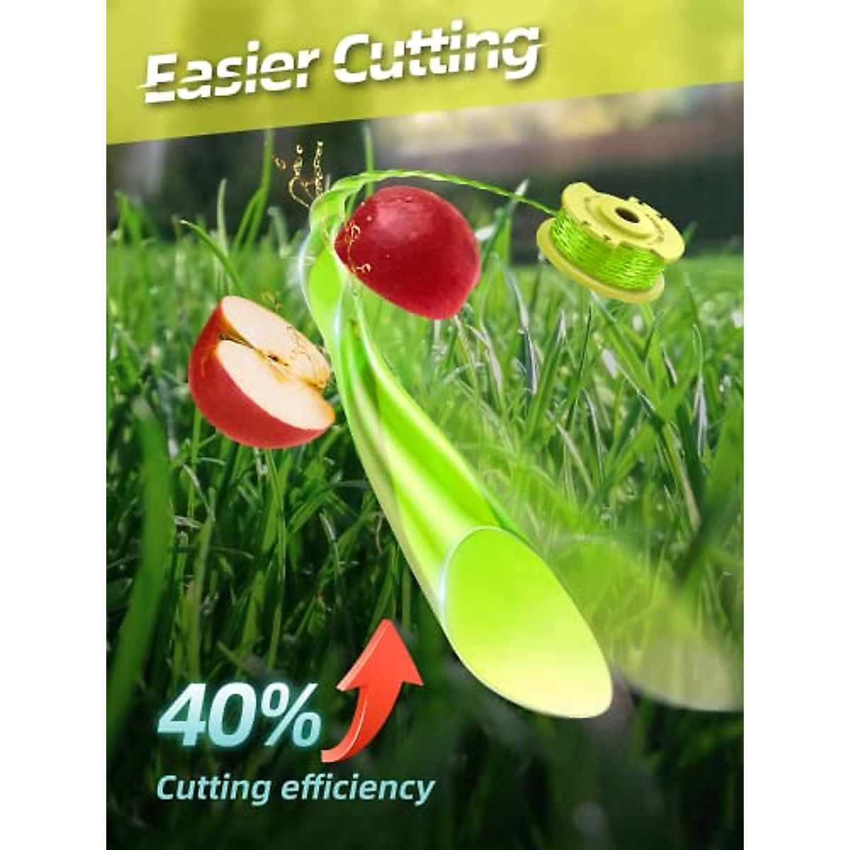 YWTESCH Trimmer String for Ryobi One Plus+ AC80RL3,11 FT/0.080-Inch，Spool Replacement Compatible with Ryobi 18v, 24v, and 40v Cordless Trimmers (9 Pack Trimmer Line & 2 Pack Trimmer Cap)