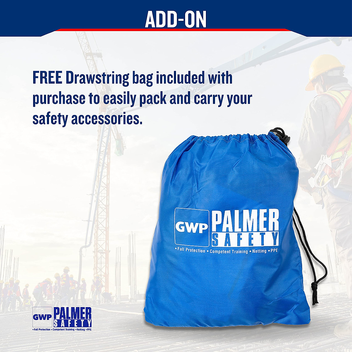 Palmer Safety Fall Protection Safety Harness w/Detachable 6' Single Leg Lanyard I EXTERNAL Shock Absorber Lanyard I OSHA/ANSI Fall Arrest Kit I Ideal for Industrial & Construction Use (Yellow - 1pk)