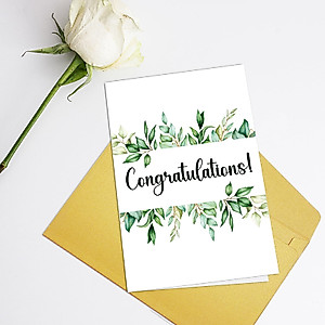 Supoeguk Leaf Graduation Card for Him Her, Floral Congratulations Card for New Graduate, Grad Card, New Job Card, Well Done Card
