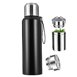 Insulated Water Bottle, 28oz Large Capacity Stainless Steel Thermos Portable Vacuum Travel Cup with Rope for Coffee Hot and Cold Drink