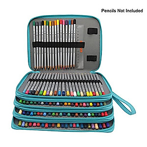 YuanKanJu MarsPie Soft and PU Leather Pencil Case for Colored Pencils 184 Slots (Green)