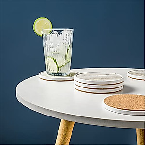 LIFVER Coasters for Drinks, Ceramic Absorbent Coaster for Coffee Table fits All Coffee Mugs Cups, House Warming Gift for New Home Decor Wedding Wooden Table Marble Stone Coaster Set of 6