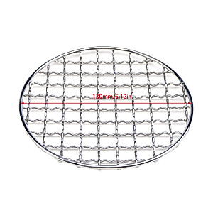 Pastlla Cooling Rack Stainless Steel Metal Wire Rack Barbecue Carbon Baking Net Grill Round Cooling Rack 130mm/5.12in