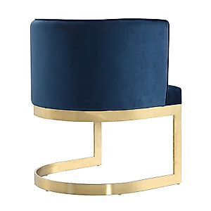 Manhattan Comfort Aura Mid Century Modern Velvet Dining Chair, Set of 2, Royal Blue