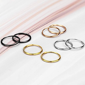 FANSING Earrings for Women Hoop Earrings Trendy Cartilage Earring Hoop Surgical Steel Earrings for Men Silver 8mm