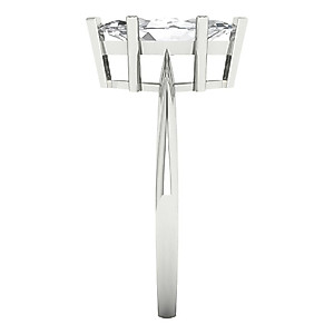 Clara Pucci 1.50 ct Marquise Cut Solitaire Genuine Lab Created White Sapphire Wedding Bridal Designer Engagement Ring 14k White Gold 3.5