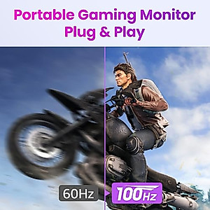 Upperizon Portable Gaming Monitor 16 Inch QHD 2.5K 2560X1600 16:10 100 Hz 100% sRGB 10 Bit Travel Monitor for MacBook, Laptop, PC, Surface, Game Console, VESA Compatible, with Kickstand & Sleeve