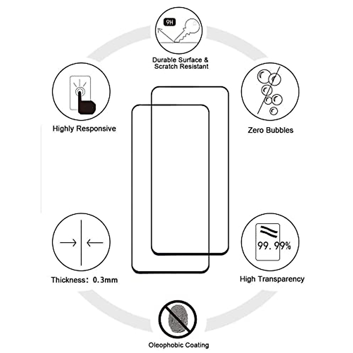 Compatible with Oppo Reno 7 4G Case Kickstand with Tempered Glass Screen Protector [2 Pieces], Hybrid Heavy Duty Armor Dual Layer Anti-Scratch Phone Case Cover, Red