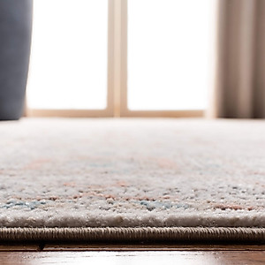 MARTHA STEWART x SAFAVIEH 9' x 12' Grey/Ivory MSR877F Dakota Oriental Non-Shedding Area Rug