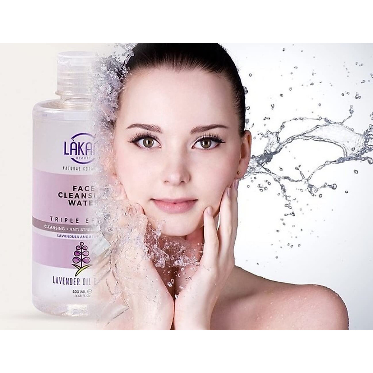 LÀKANI BEAUTY Lavender Micellar Water,Facial Cleanser and Makeup Remover.14.08 fl.Oz