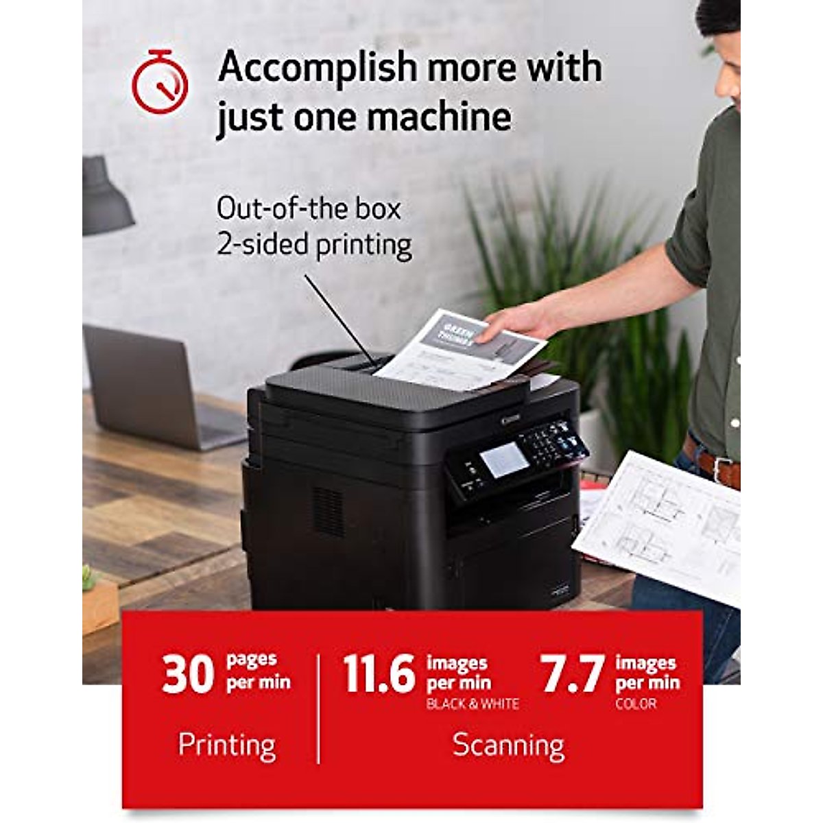 Canon imageCLASS MF269dw - All-in-One, Wireless, Mobile-Ready Laser Printer, with Duplex Automatic Document Feeder, Up to 30 Pages Per Minute and High Yield Toner Option