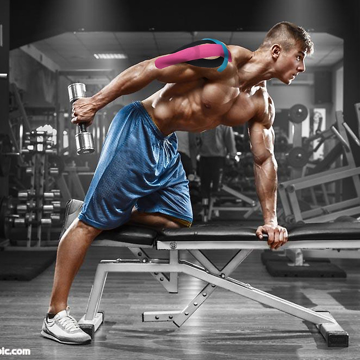 Kinesiology Theraeputic Tape Physio for Athletic Sports Recovery Pain Relieve Strong Adhesion Waterproof Original Cotton Uncut 2 Inch x 16.4 Feet (2 Pink)