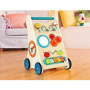 B. – Wooden Activity Walker – 7 Educational Activities – Learning & Walking Toy for Toddlers – Stand, Push, Walk – 1 Year + – Little Learning Steps