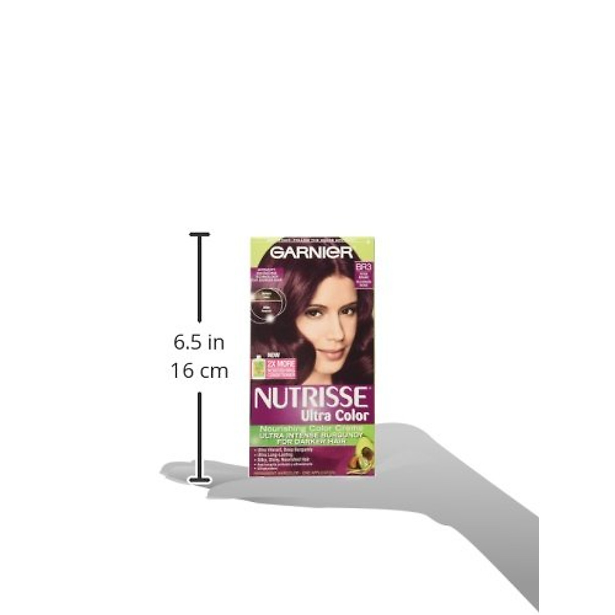 Garnier Hair Color Nutrisse Ultra Color Nourishing Creme, BR3 Intense Burgundy (Lotus Berry) Red Permanent Hair Dye, 1 Count (Packaging May Vary)
