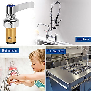 TNROTED Replacement 002713-40 Cold Side Handle Stem Replacement Assembly Fit for All T&S Faucets, Brass Spindle Assembly Cartridge Faucet Valve, Blue