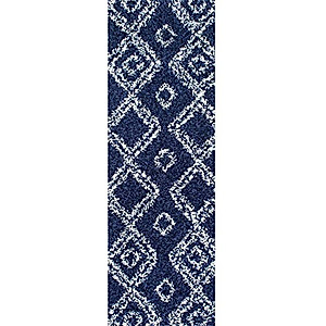 nuLOOM Iola Geometric Shag Area Rug, 8x10, Blue
