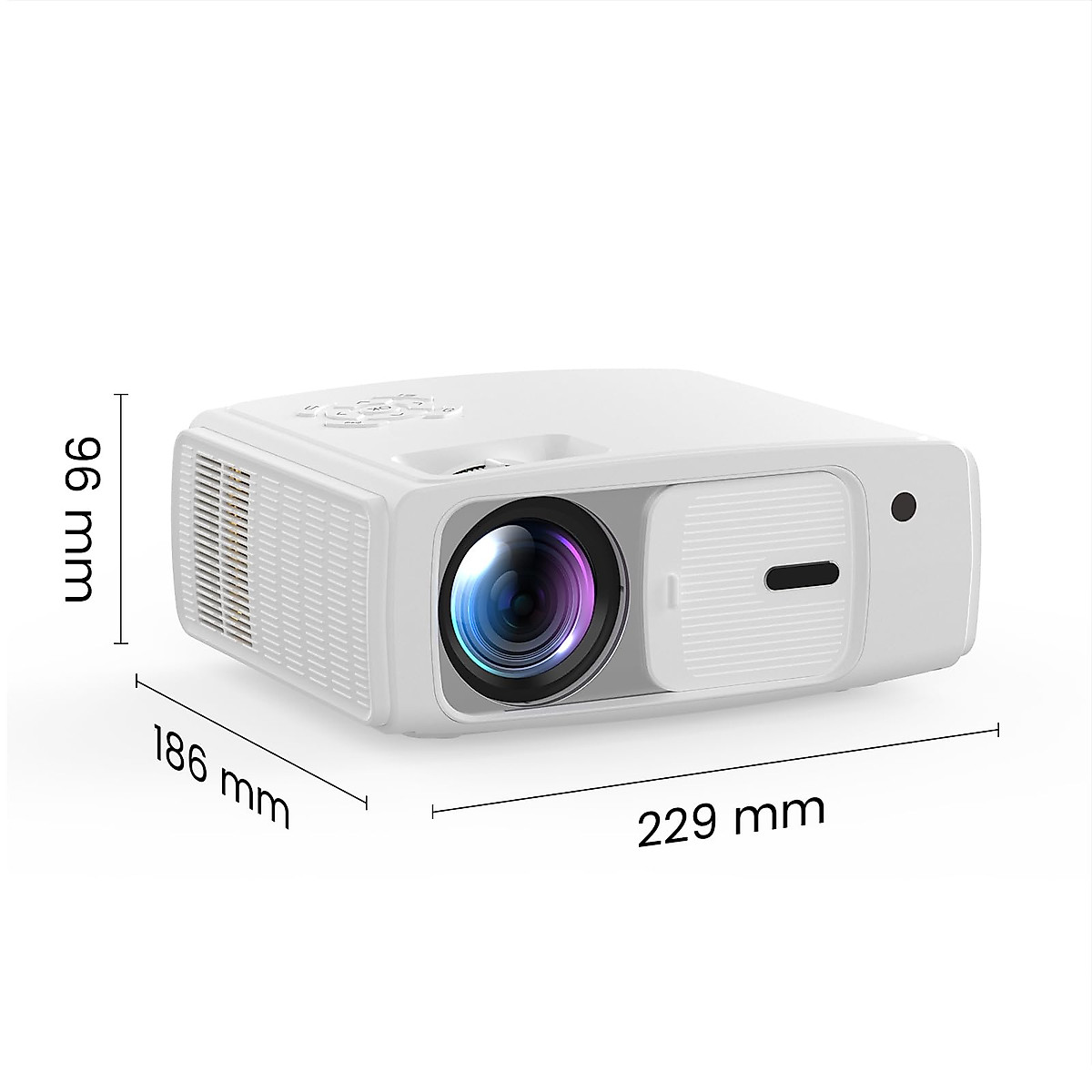 VYSER Projector with 5G WiFi & Bluetooth, 400ANSI Native 1080P Movie Projector with Screen, 4P/4D Keystone Correction, 300" Portable Outdoor Projector Compatible with HDMI, VGA, USB, iOS/Android